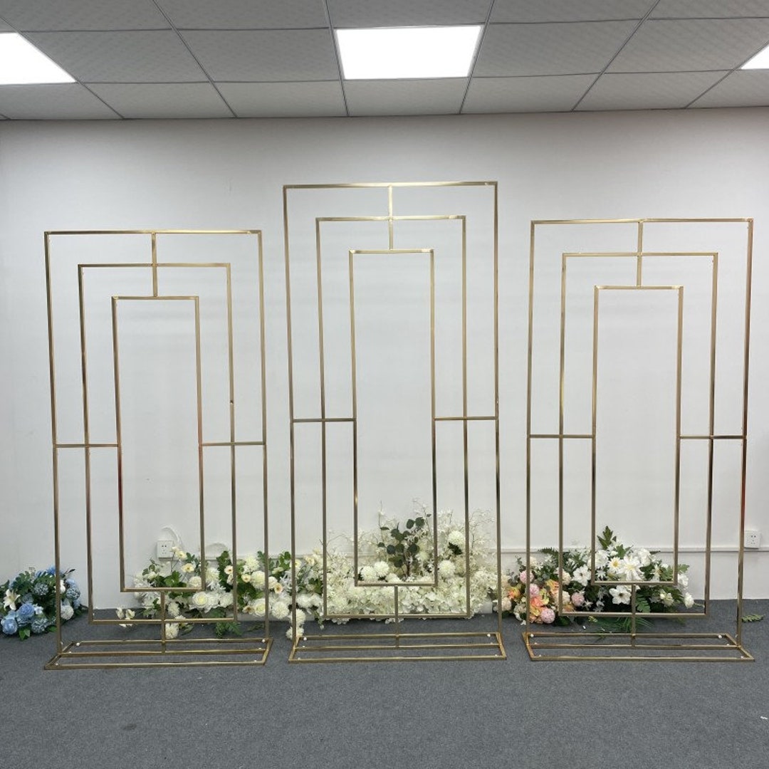 Shiny Gold Backdrop Wedding Arch Metal Floral Arch Backdrop Frame ...