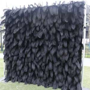 3D Black Feather Cloth Bottom Photography Backdrop Wedding Background ...