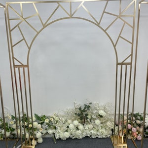 3pcs/set Shiny Gold Arch Rectangle Stand Metal Wedding Arch Ceremony ...