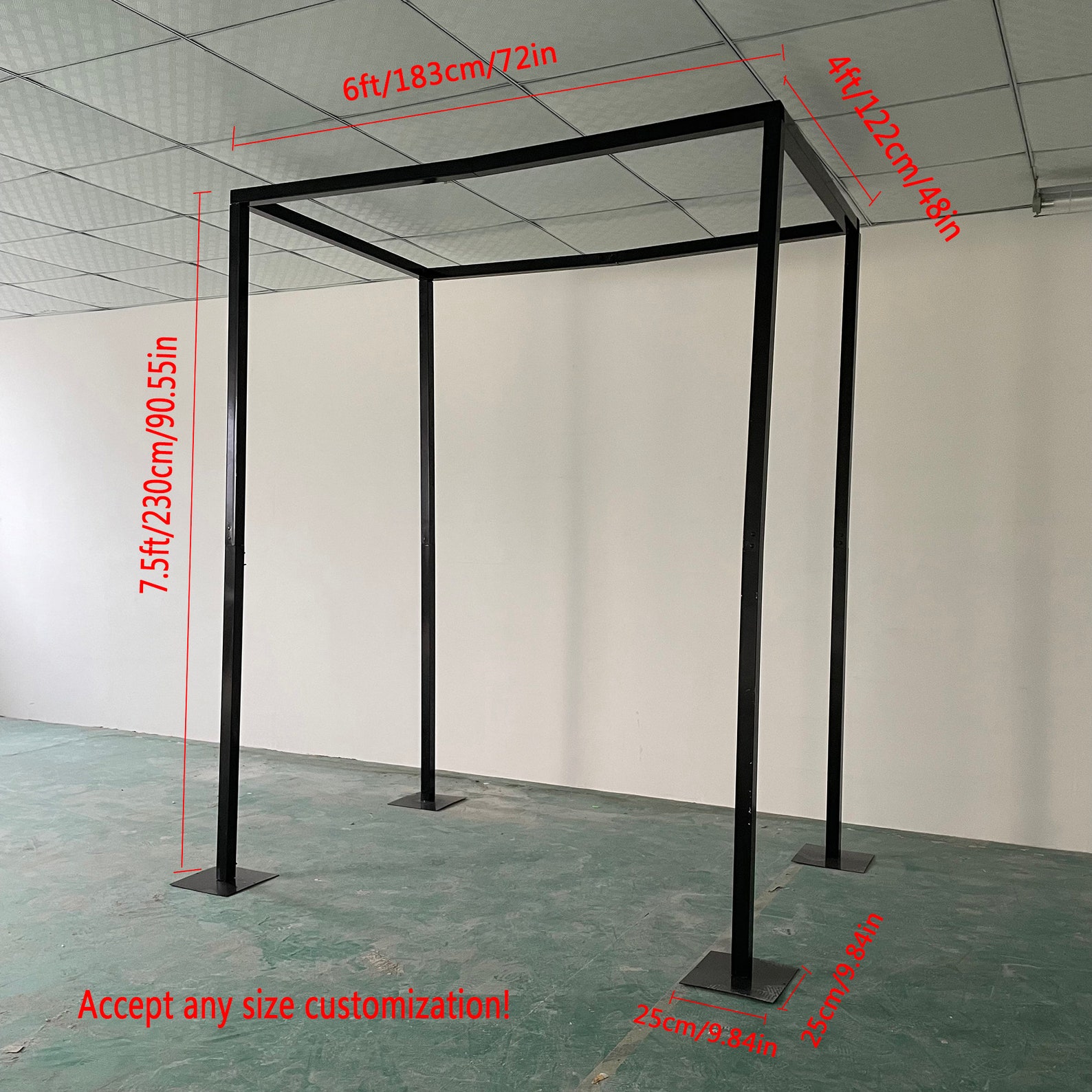 1.96'' Thick Rods Metal Square Arch Wedding Pavilion Floral Arches ...
