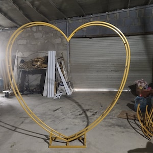 Double Heart Arch Metal Wedding Arch Heart Flower Arch Rustic Wedding ...