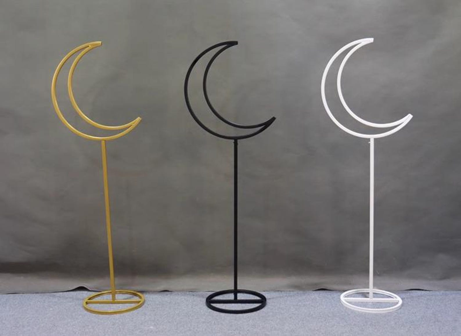 1PC Wedding Stage Moon Rack Centerpieces Flower Stand Iron Road Guide ...