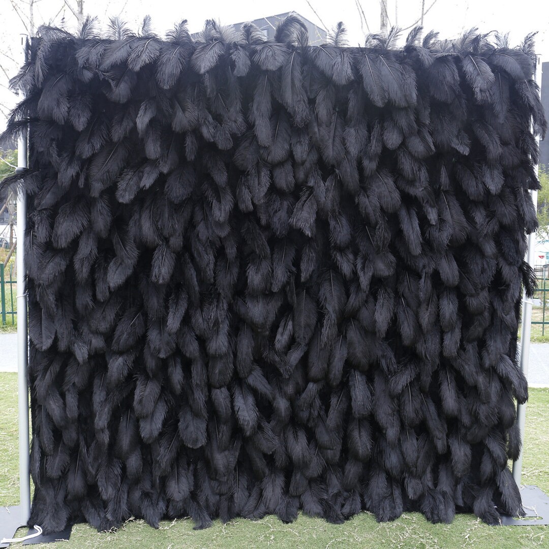 3D Black Feather Cloth Bottom Photography Backdrop Wedding Background ...