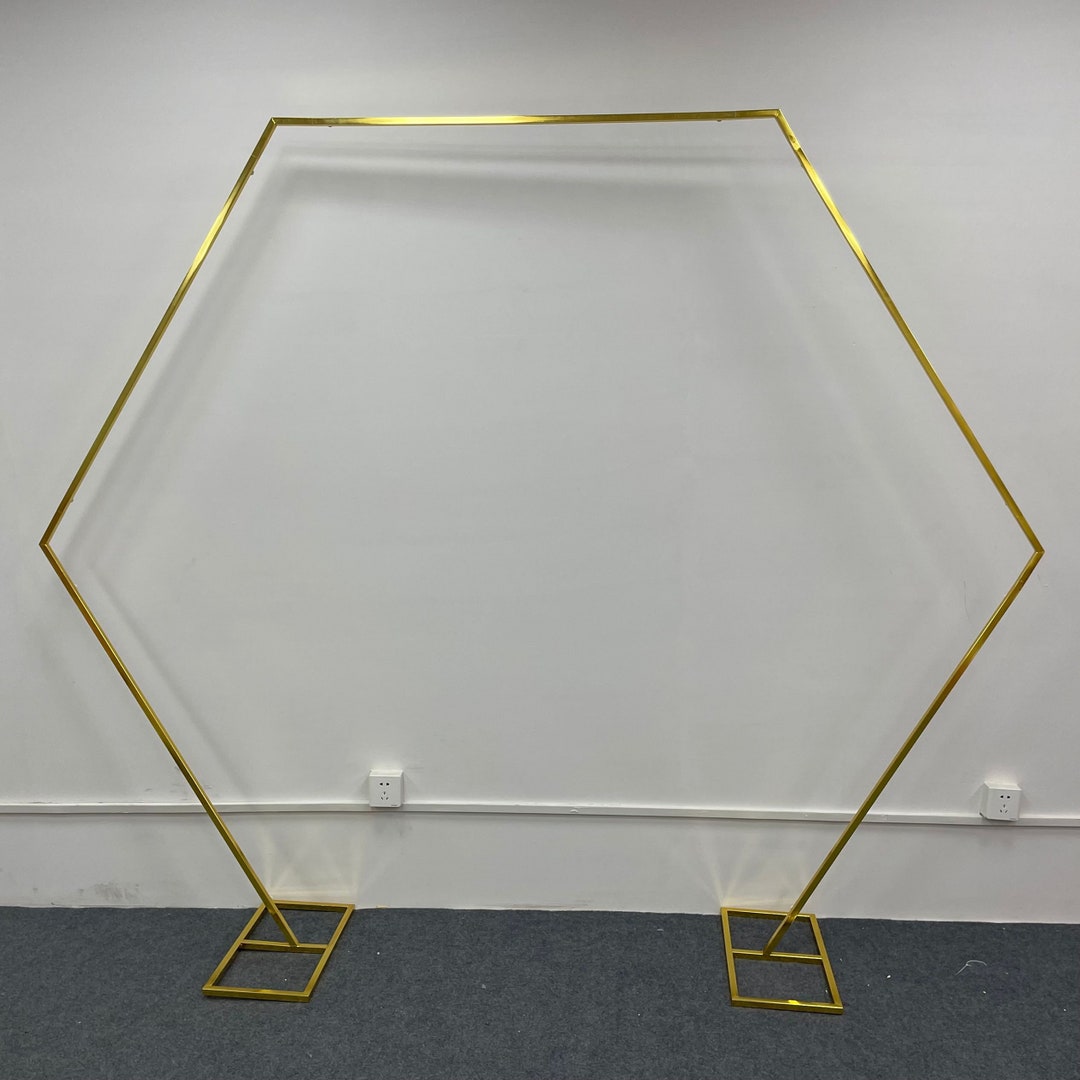 Shiny Gold Hexagonal Arch Wedding Flower Arch Balloon Arch Wedding ...