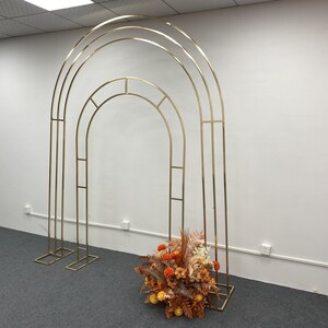 Shiny Gold Wedding Arch Backdrop Arch Arc Double-bar Arch Outdoor ...