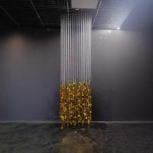 1PC Acrylic Crystal Bead Curtain Gold and Silver Sequin Pendant Wedding ...