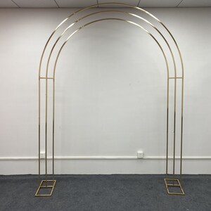 Shiny Gold Wedding Arch Backdrop Arch Arc Double-bar Arch Outdoor ...