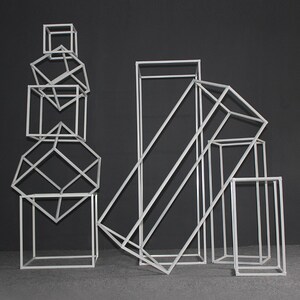 Metal Geometric Frame for Wedding Centerpieces Flower Stand Cube Frame ...