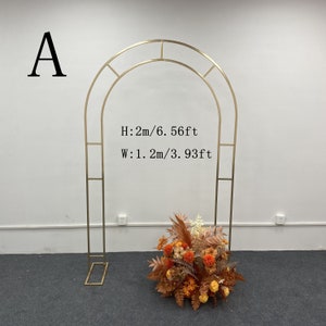 Shiny Gold Wedding Arch Backdrop Arch Arc Double-bar Arch Outdoor ...