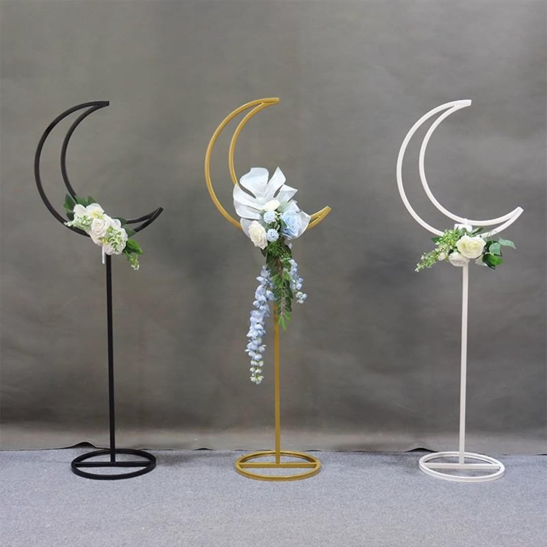 1PC Wedding Stage Moon Rack Centerpieces Flower Stand Iron Road Guide ...