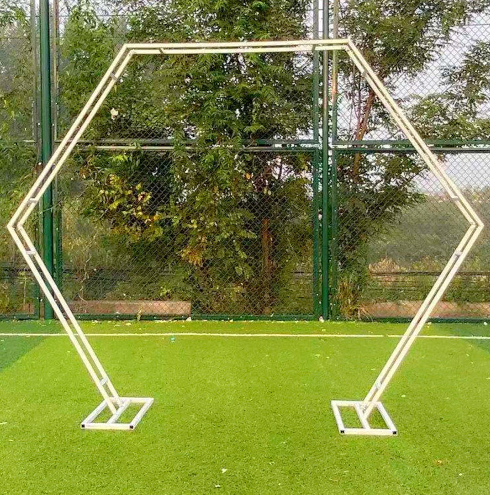 Double Hexagon Arch Hexagon Wedding Arch Metal Arch Flower - Etsy