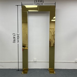 Shiny Gold Rectangle Wedding Arch Metal Mirror Wedding Ceremony Party ...