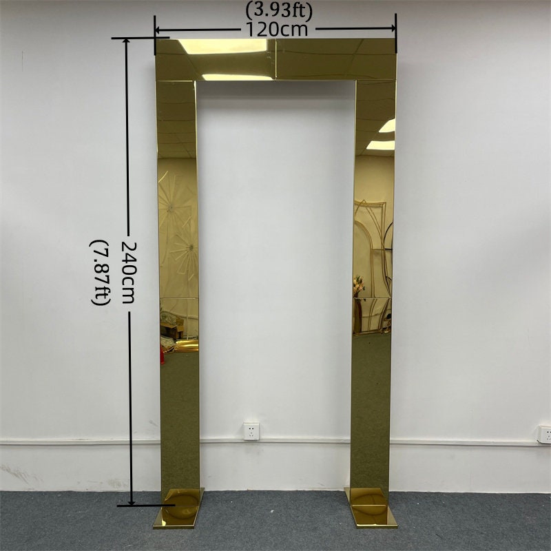 Gold Metal Wedding Arch: Stainless Steel Rectangle Party Backdrop ...