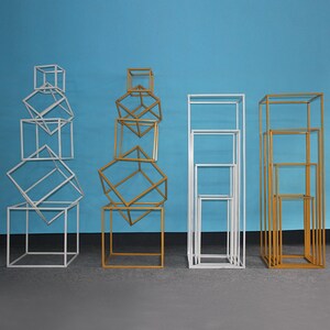Metal Geometric Frame for Wedding Centerpieces Flower Stand Cube Frame ...