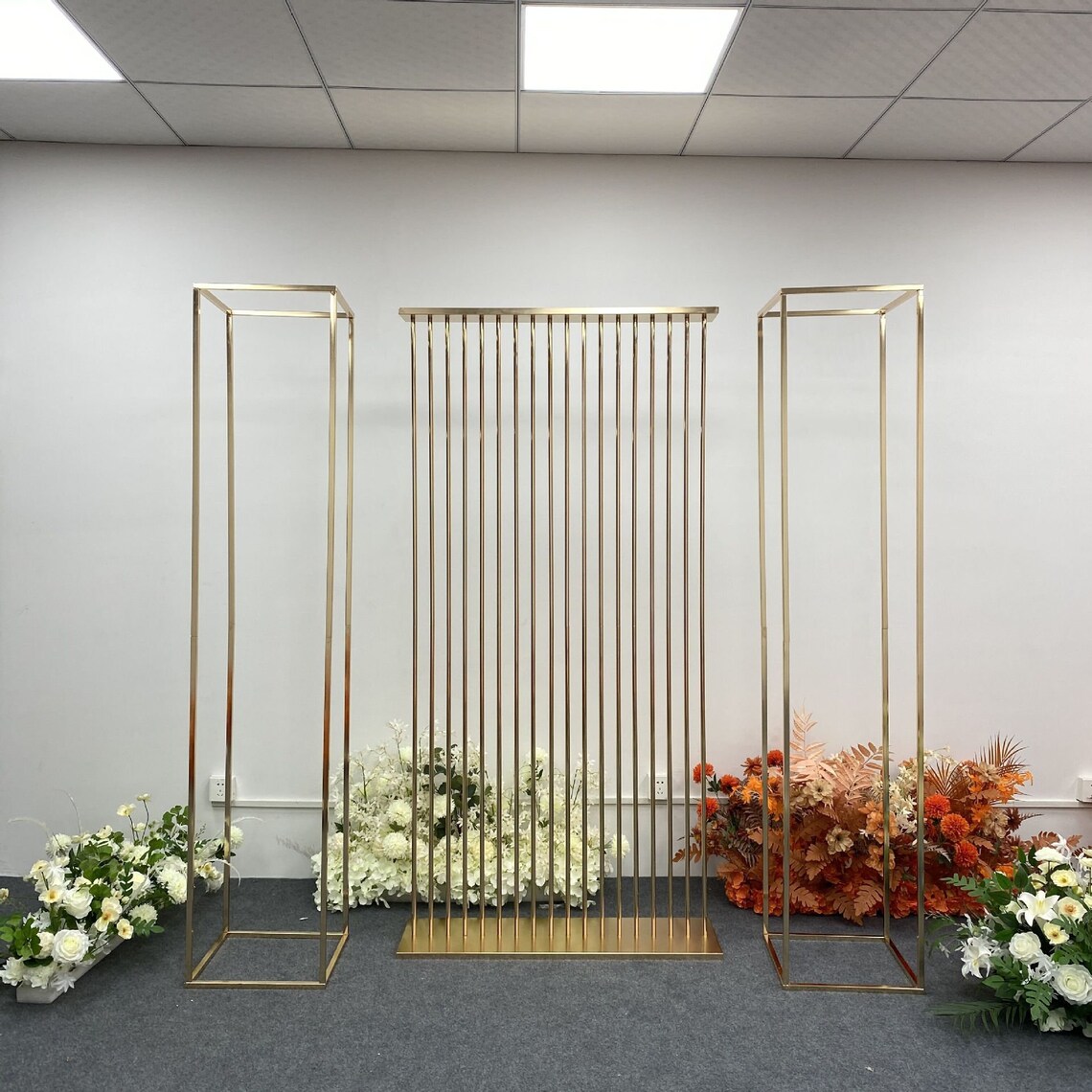 Gold Iron Wedding Arch Backdrop: Rectangular Flower Stand Screen - Etsy