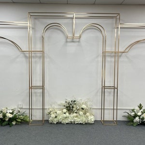 Shiny Gold Wedding Arch Backdrop: Detachable Iron Frame - Etsy
