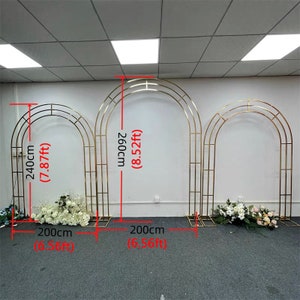 Shiny Gold Iron Wedding Arch: Detachable Floral Backdrop - Etsy