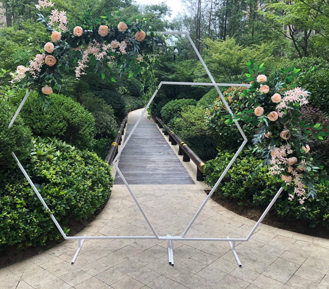 Hexagon Wedding Arch Metal Hexagon Archway Flower Arch Etsy