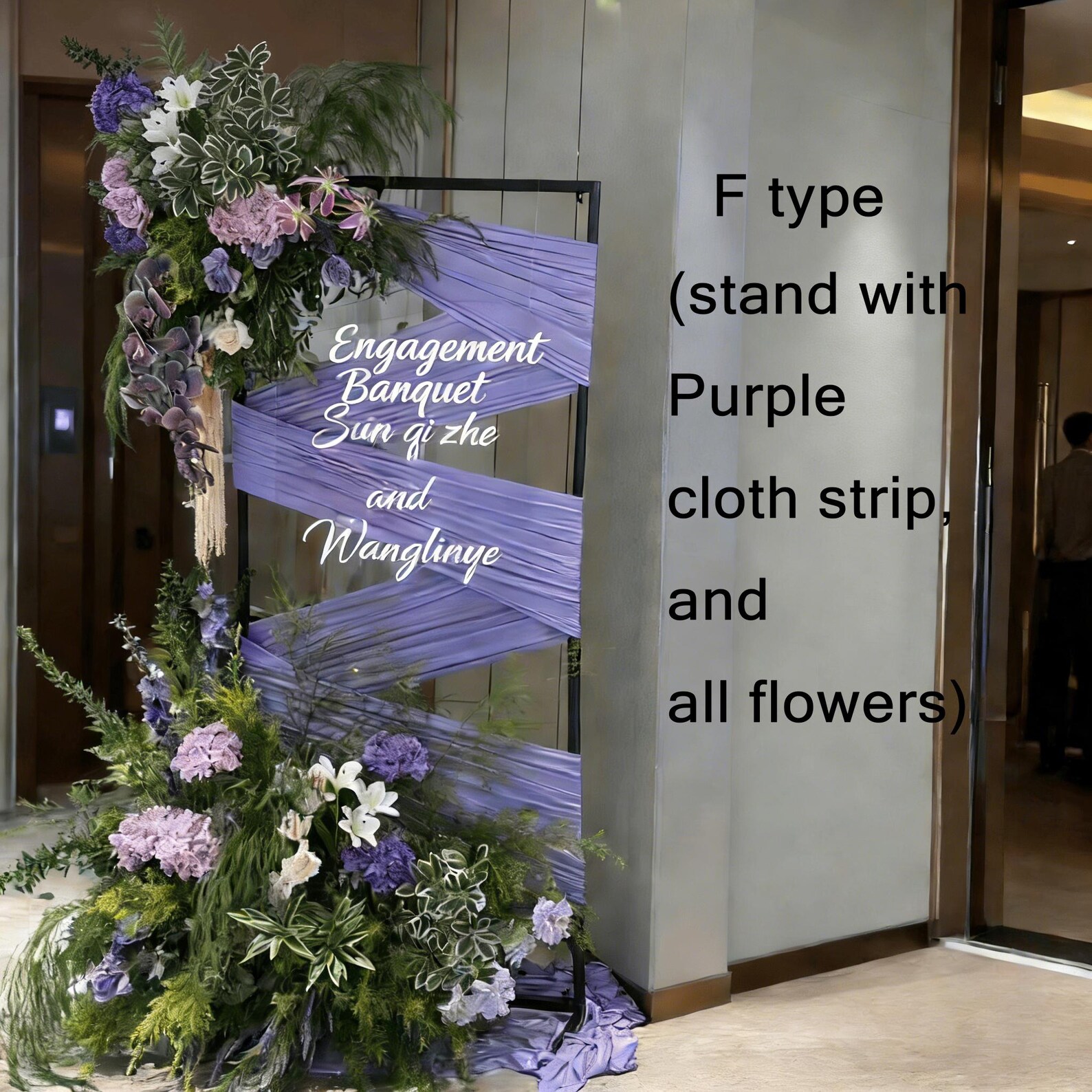 Wedding Ceremony Frame Wrapped Fabric Backdrop Wrought Iron Arch ...