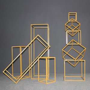 Metal Geometric Frame for Wedding Centerpieces Flower Stand Cube Frame ...