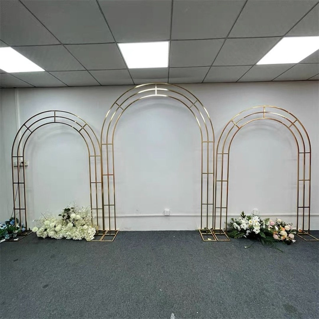 Shiny Gold Arch Wedding Arch Wedding Party Backdrop Decor Arch Outdoor ...