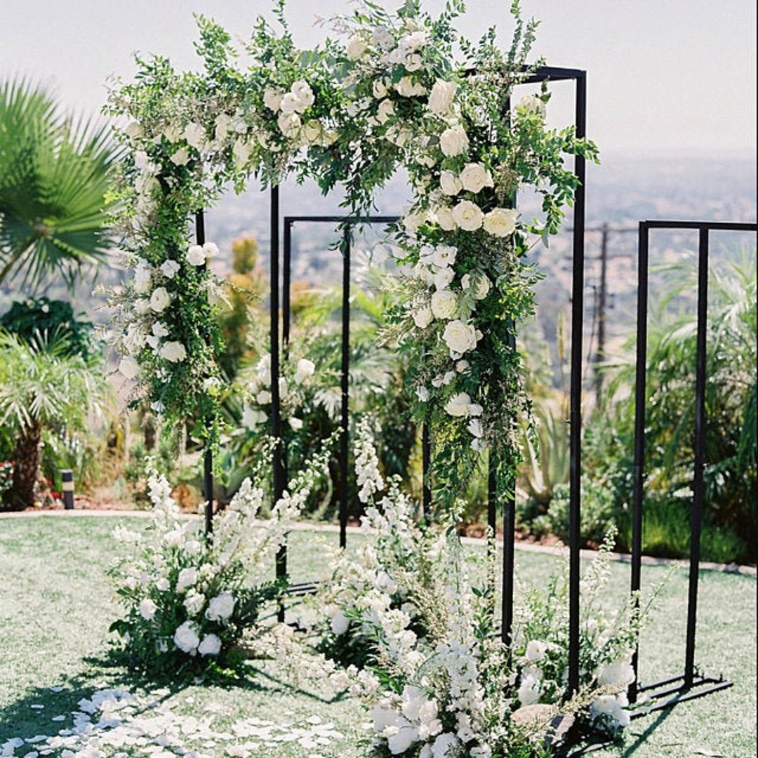 Rectangle Wedding Arch Backdrop: Customizable Metal Flower Frame - Etsy