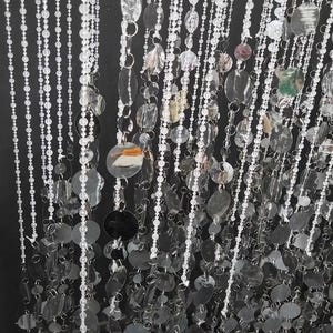 1PC Acrylic Crystal Bead Curtain Gold and Silver Sequin Pendant Wedding ...