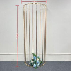 Shiny Gold Stand Wedding Backdrop Stand Line Semicircle Screen Floral ...