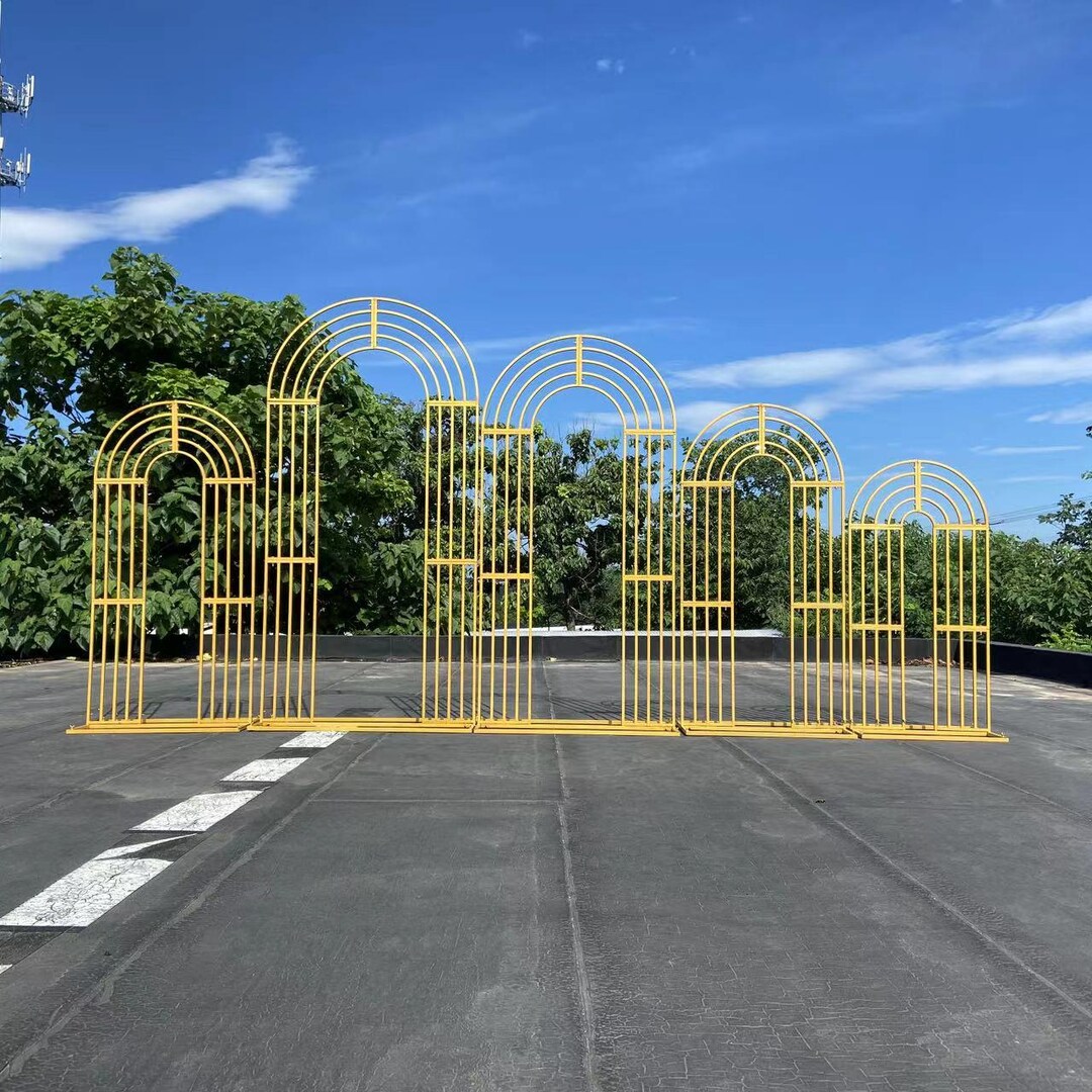 Round Top Wedding Structure Metal Floral Arch Ceremony Backdrop Archway ...