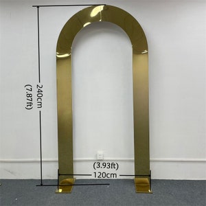 Shiny Gold Round Wedding Arch Metal Mirror Wedding Ceremony Backdrop ...