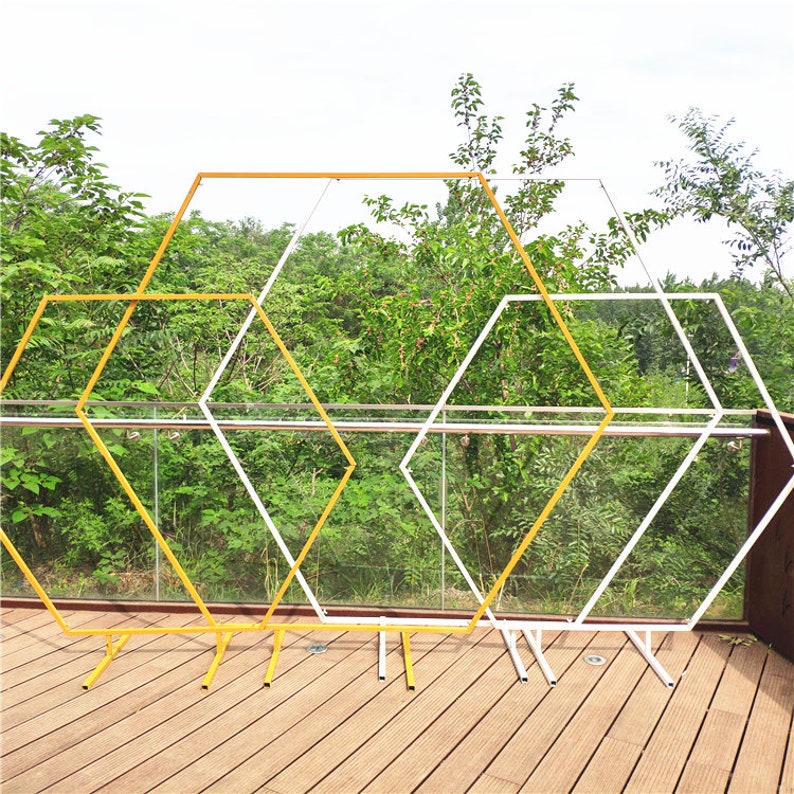 Hexagon Wedding Arch Metal Hexagon Archway Flower Arch Etsy