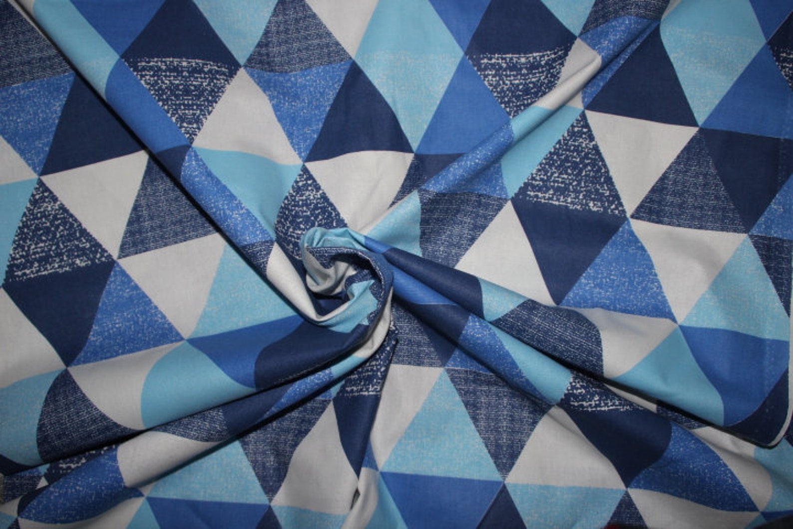 Fabric 100% Cotton White Blue Navy Geometric Print Fat Quarter - Etsy