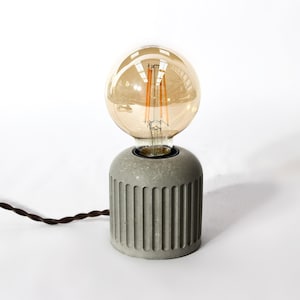 Small Concrete Table Lamp GROOVY, Small Concrete Desk Table Lamp ...