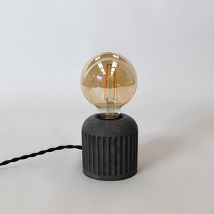 Small Concrete Table Lamp GROOVY, Small Concrete Desk Table Lamp ...