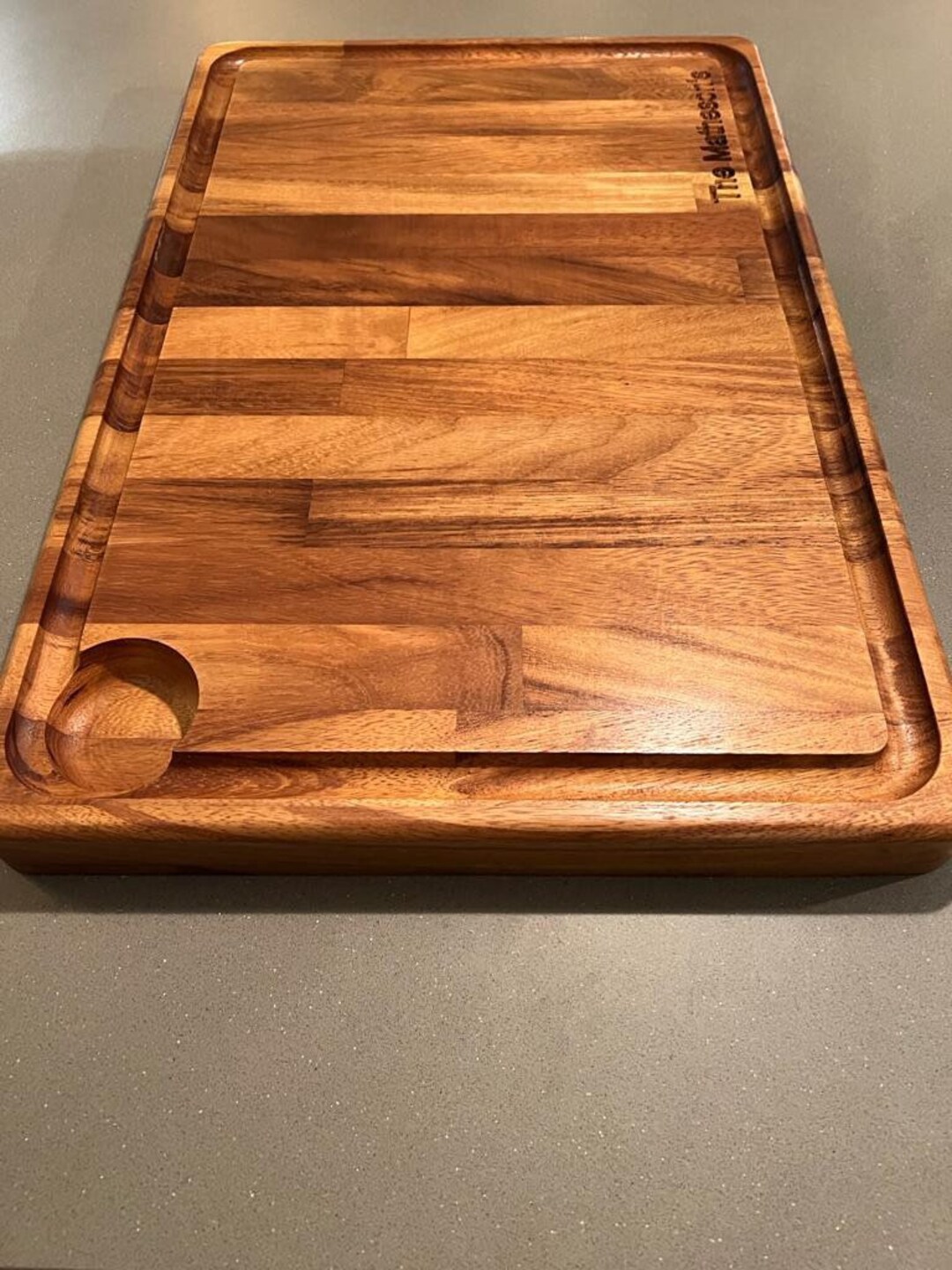 Large Farmhouse Iroko Chopping Board. Handmade Wood Carving Board ...