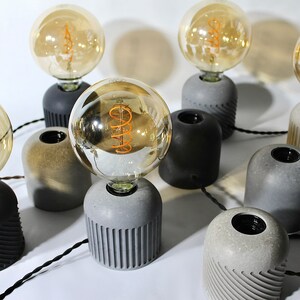 Small Concrete Table Lamp GROOVY, Small Concrete Desk Table Lamp ...