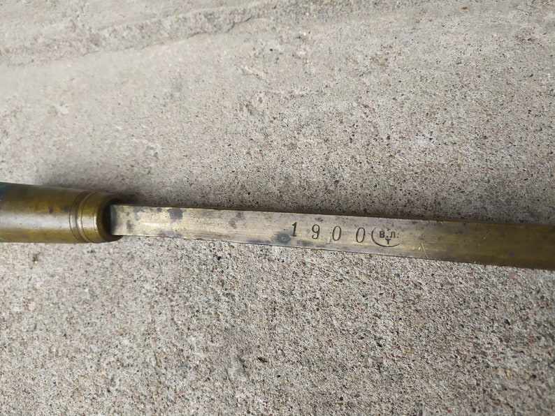 Antique Brass Steelyard Scale; Old Primitive Roman Balance; Dated 1900 ...