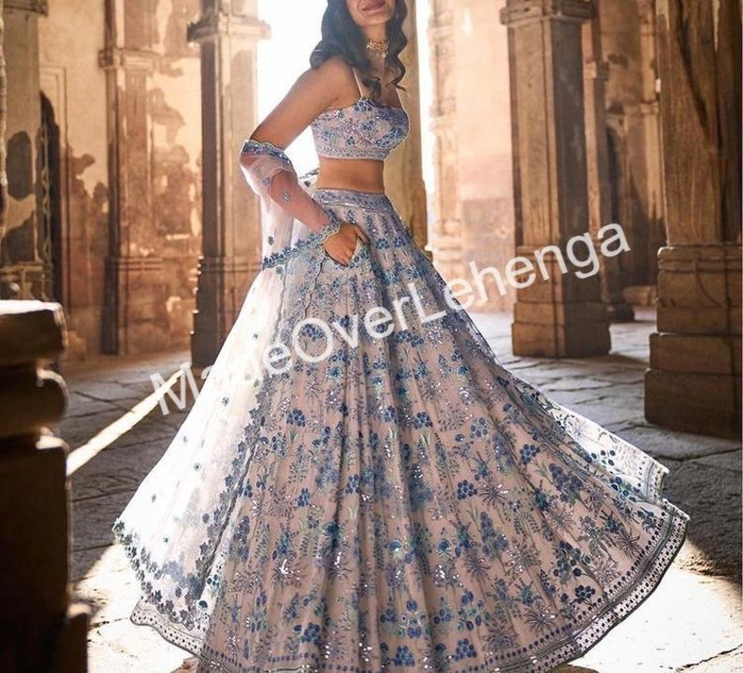 Gray Lehenga Choli Indian Lehengas Bollywood Ghagra Choli Party Wear ...