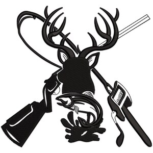 Hunting and Fishing Embroidery Designs. Deer and Hook Duck Hunting ...