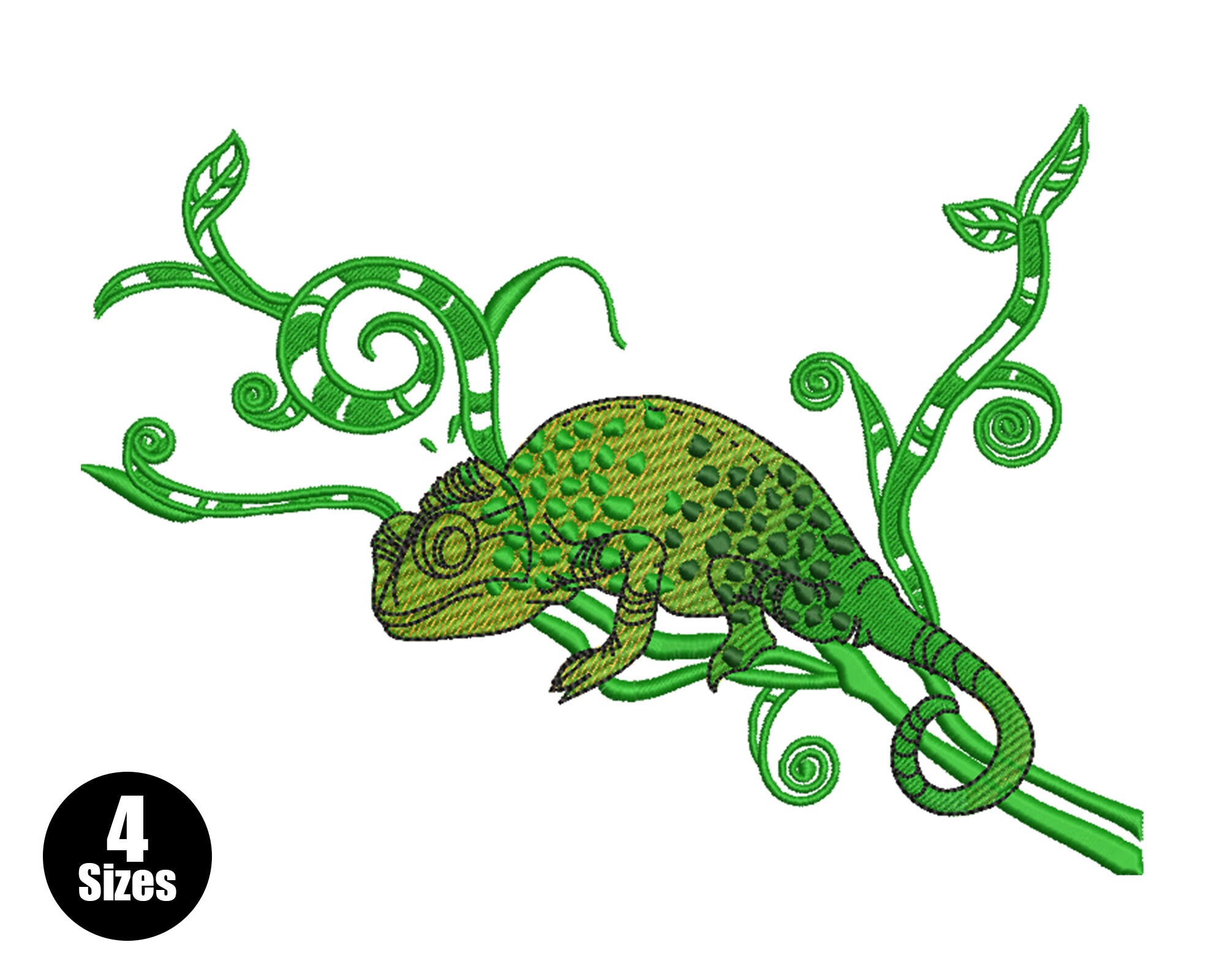 Chameleon Lizard Embroidery Design. Chameleon Machine Embroidery File ...