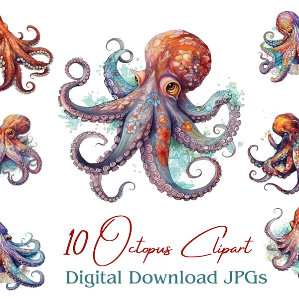 Octopus Watercolor - Etsy