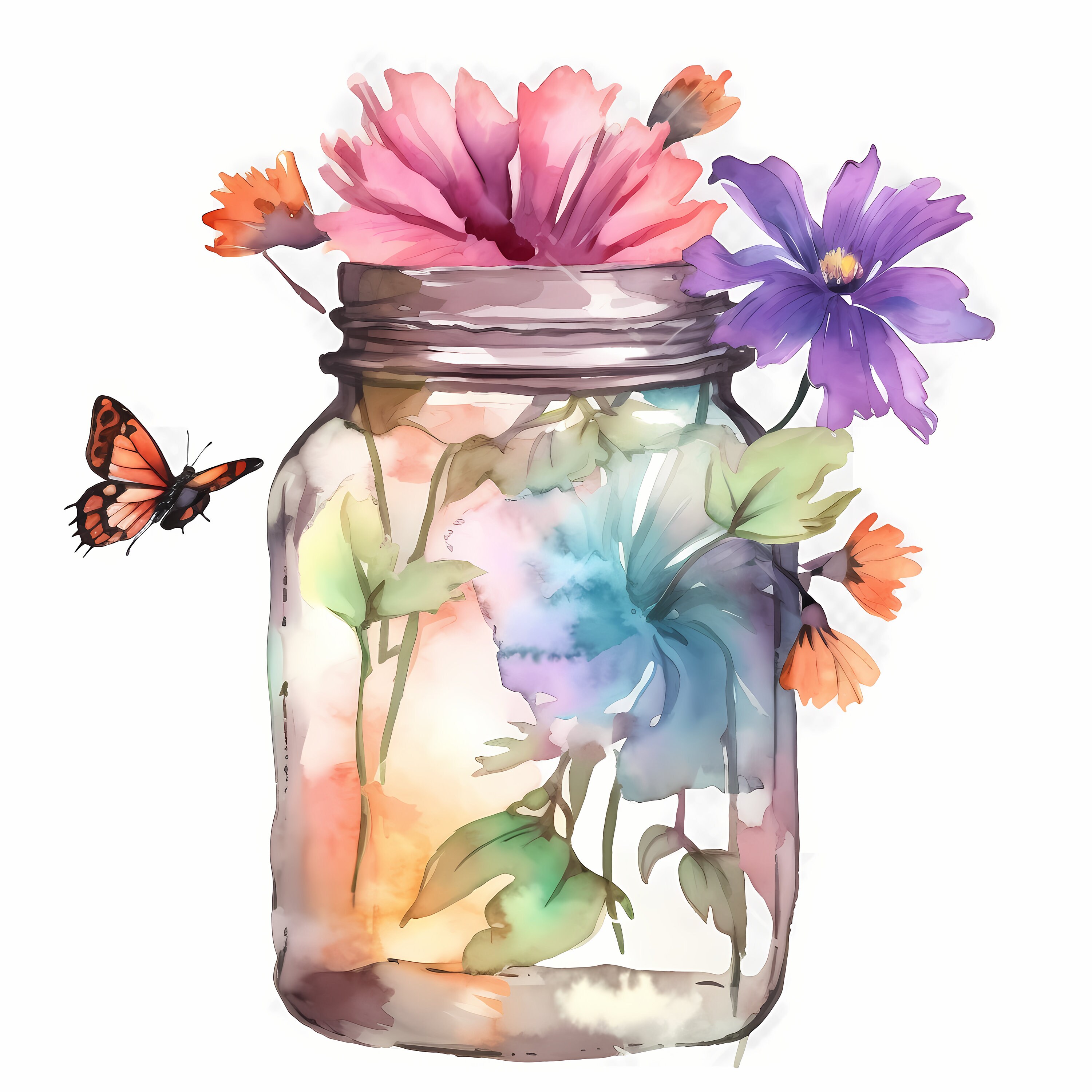 Beautiful Mason Jar Clipart 10 High Quality Jpgs Digital - Etsy