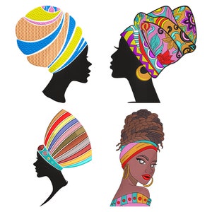 African Woman Embroidery Designs. Afro Girl Machine Embroidery Designs ...