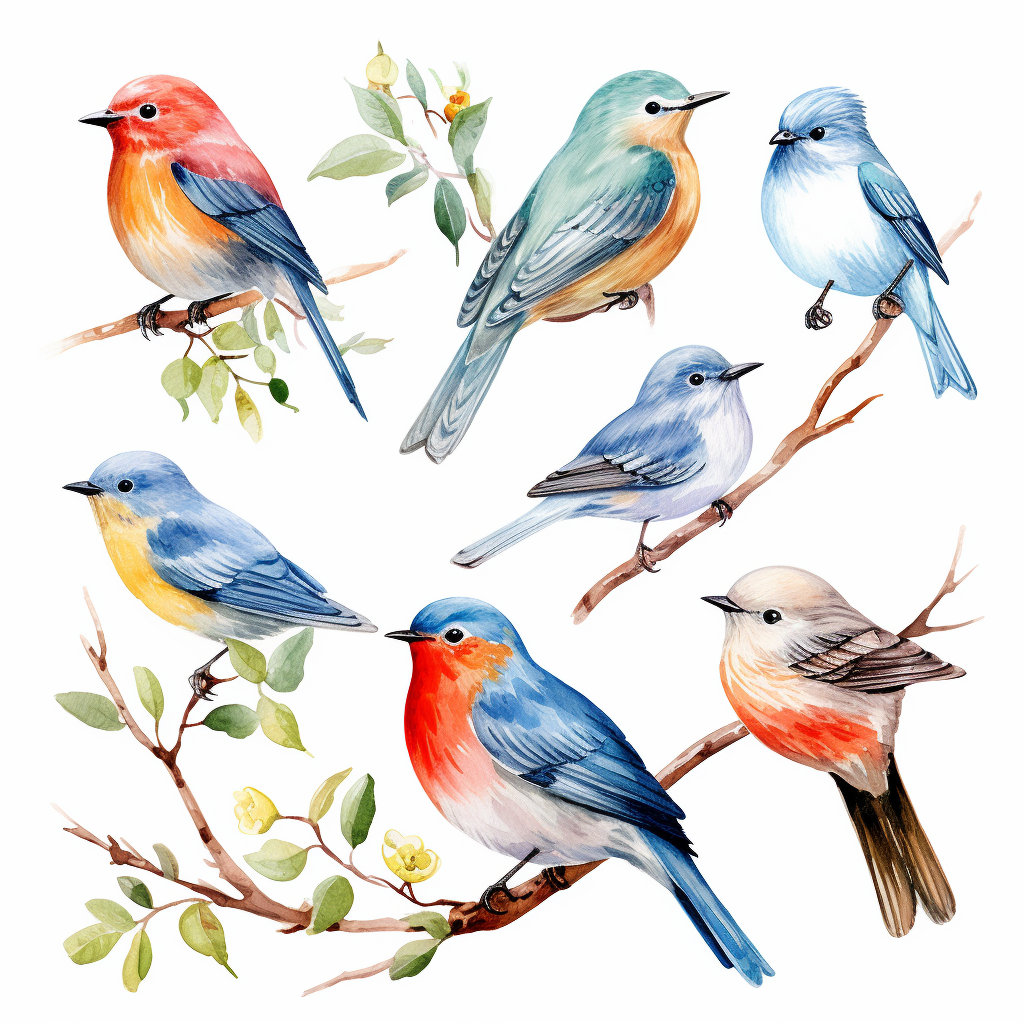Watercolor Birds Clipart Bundle, Spring Birds Clipart, Birds Bundle ...