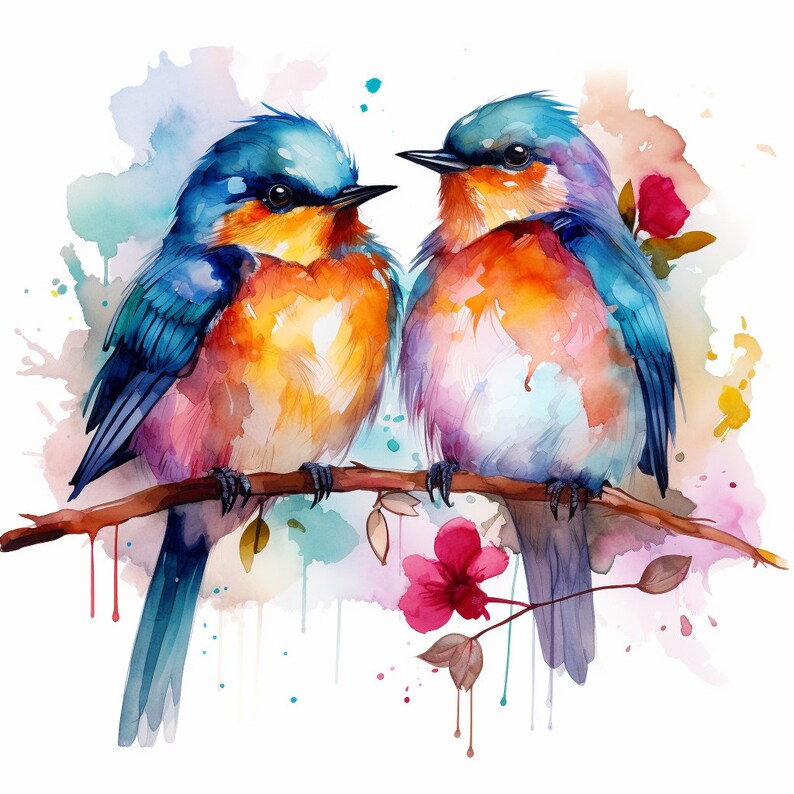 Watercolor Birds Clipart Bundle, Spring Birds Clipart, Birds Bundle ...
