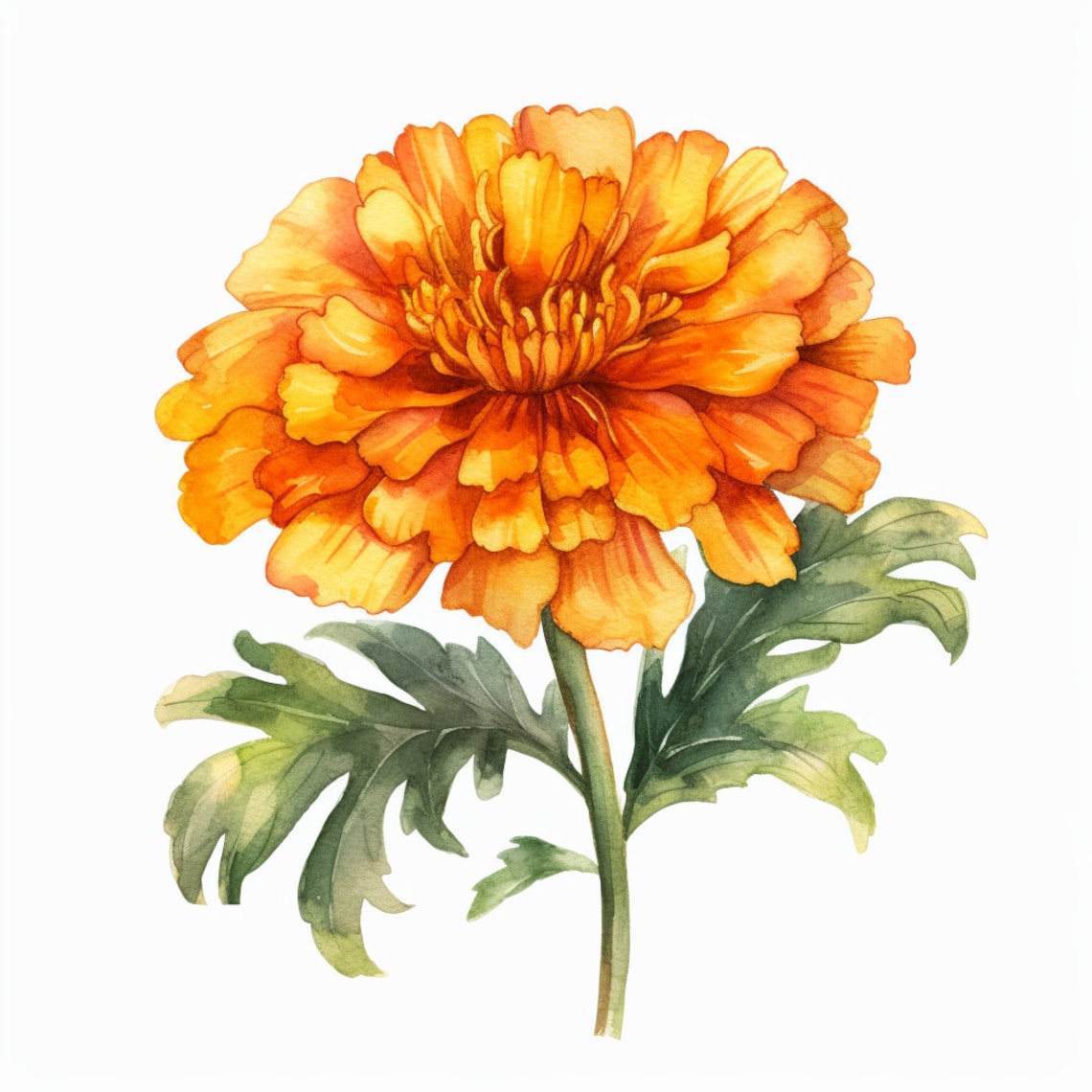 Marigold Flower Clipart, Watercolor Png Marigold Fields Download ...