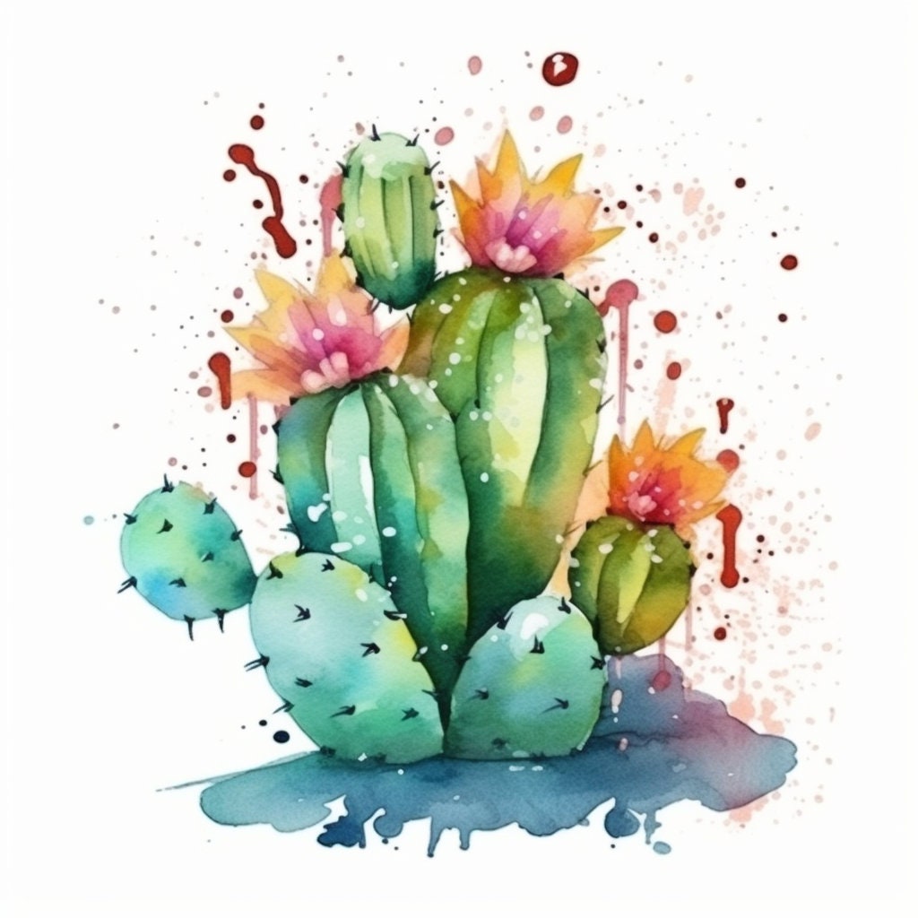 Watercolor Cactus Clipart Mexican Cactus Clip Art PNG - Etsy