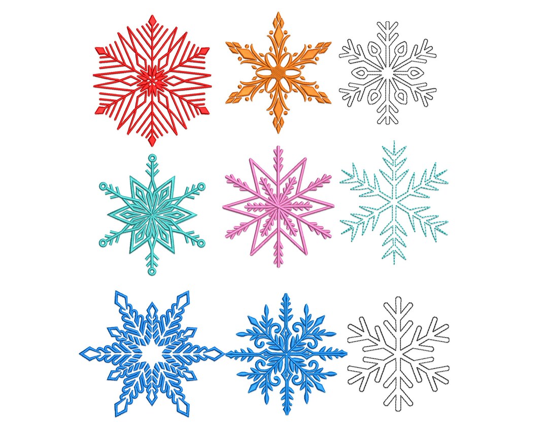 Snowflakes Embroidery Design. Mini Snowflake Machine Embroidery Designs ...