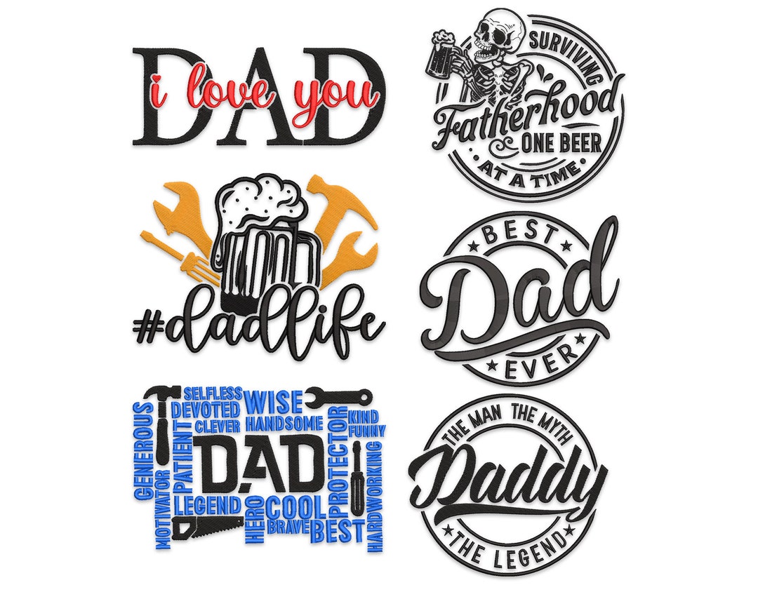 Dad Machine Embroidery Designs, Father's Day Embroidery Design, Fathers ...
