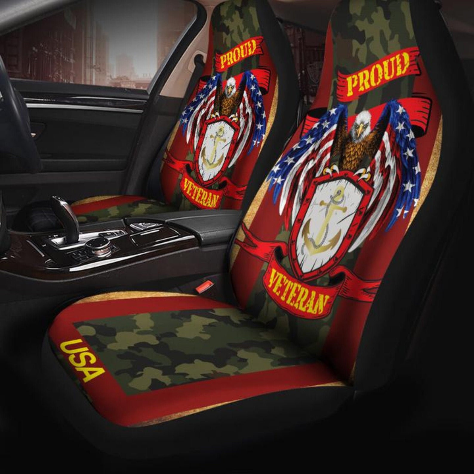 Proud Veteran Seat Covers - Etsy